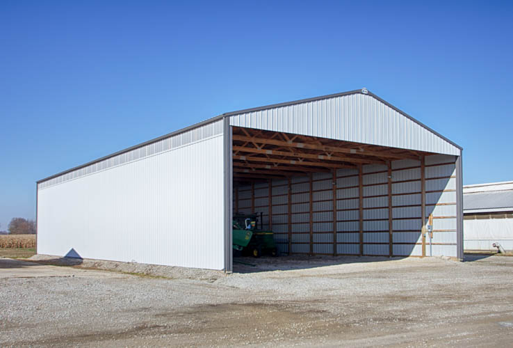 Open Ended Farm Machinery Storage Pole Barn | FBi Buildings